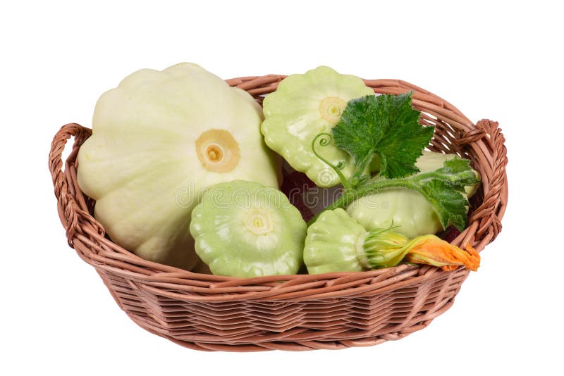 Fresh Squash with Flower in Basket Stock Photo - Image of fresh, crop ...