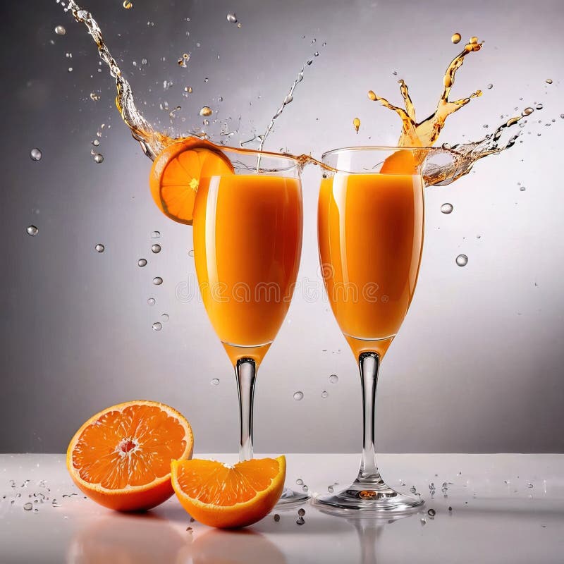 Fresh Squeezed Orange Juice, with Dynamic Splash Effect Stock ...