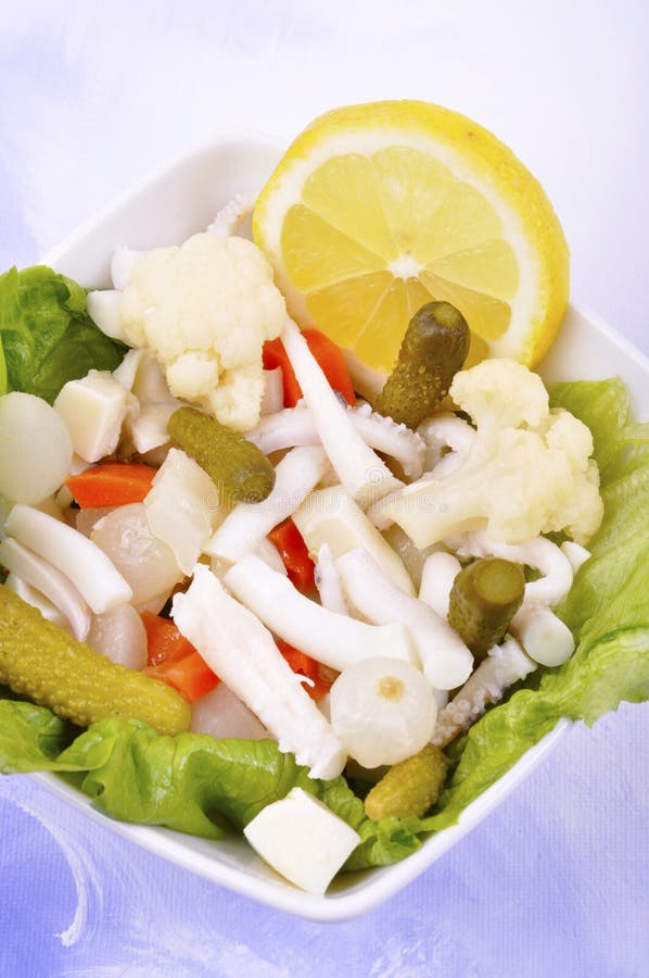 Fresh squid salad stock image. Image of carrots, fresh - 24639607