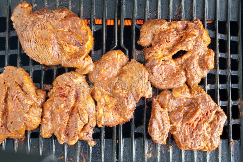Food grilling stake stock photo. Image of coating, meat - 72807552