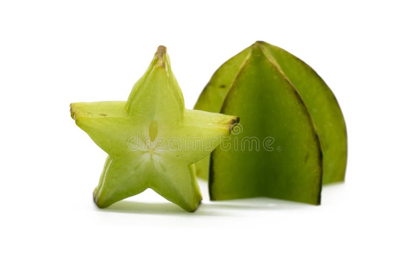 Fresh Star Fruit or Carambola Slices on White Background Stock Image ...