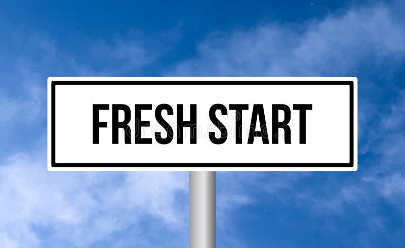 Fresh Start Road Sign on Cloudy Sky Background Stock Image - Image of ...