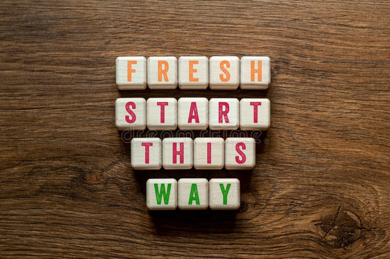Fresh Start this Way - Word Concept on Building Blocks, Text Stock ...