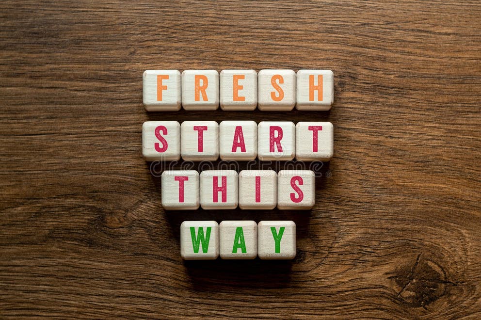 Fresh Start this Way - Word Concept on Building Blocks, Text Stock ...