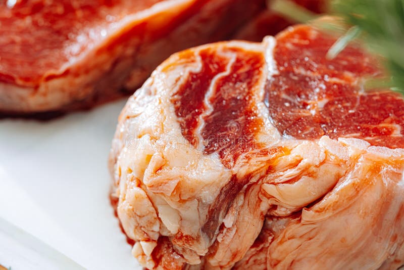 Fresh Steak for Dinner. Premium Raw Beef Steak Ready To Cook Stock ...