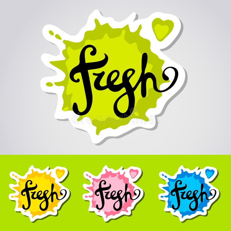 Fresh sticker logo stock vector. Illustration of green - 80465408