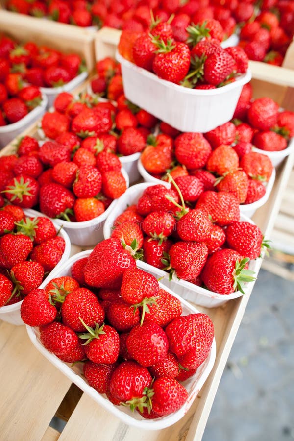 Strawberries, two pints stock photo. Image of fruit - 104687556