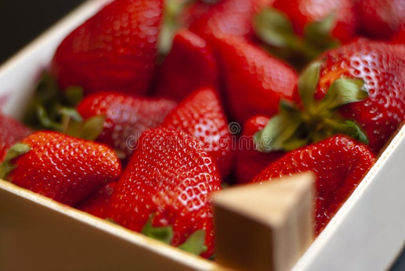 Fresh strawberries box stock image. Image of moisture - 173013575
