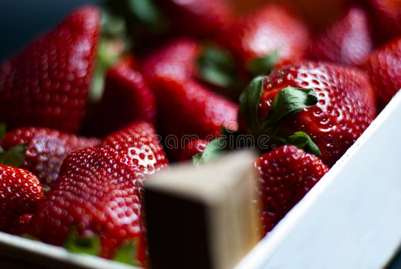 Fresh strawberries box stock image. Image of flavor - 173013579