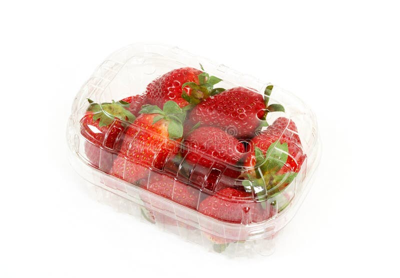 Fresh Strawberries in Box on White Stock Image - Image of seeds, shiny ...