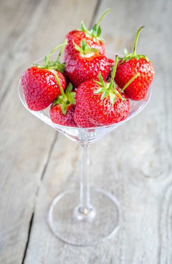 Strawberries in Martini Glass Stock Photo - Image of white, berries ...