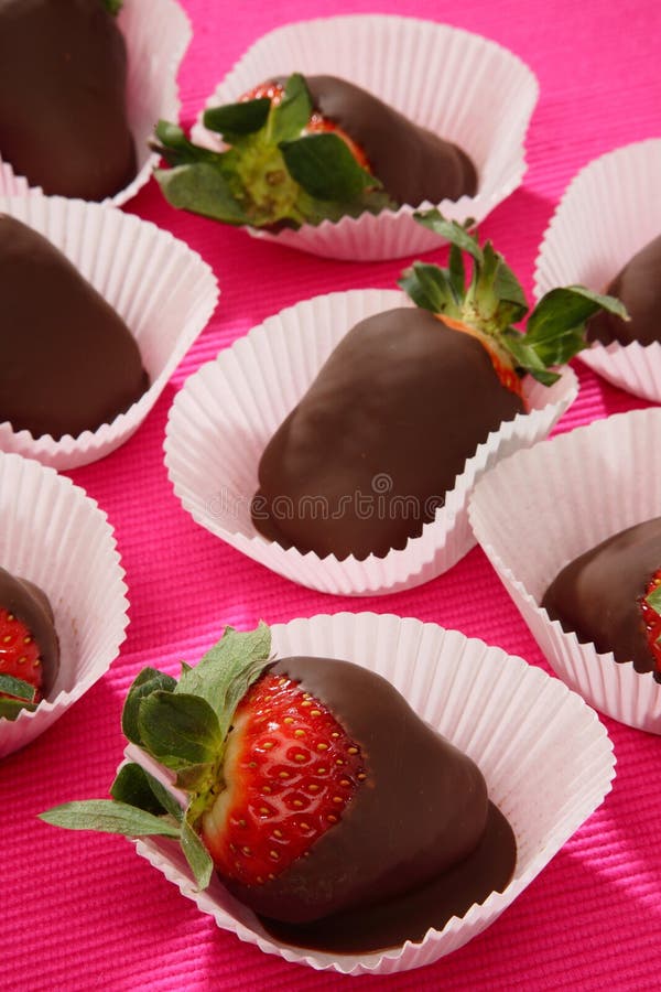 Fresh Strawberries in Melted Chocolate Stock Image - Image of ...