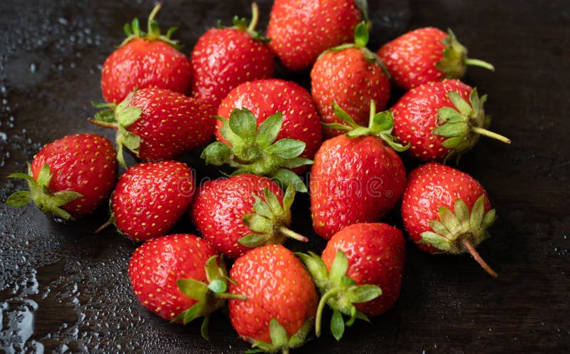 Fresh Strawberries, Shooting at Top View V2 Stock Photo - Image of ...