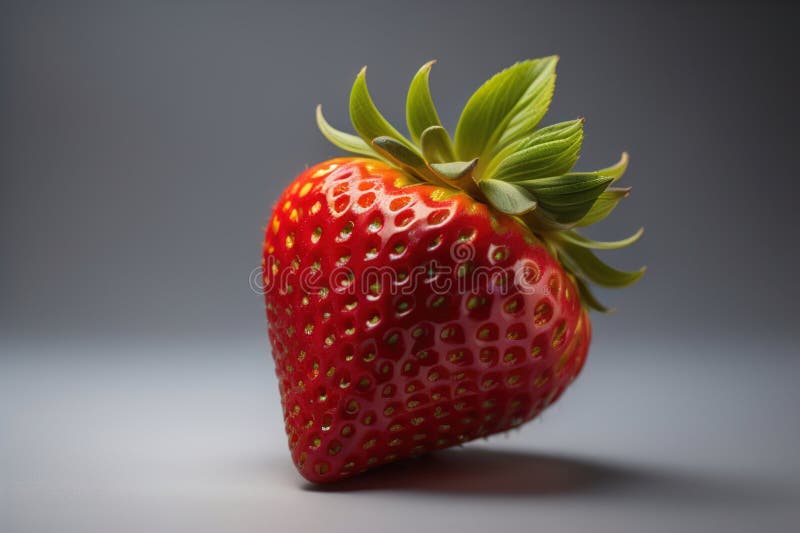 Fresh Strawberries on a Solid Color Background. Generative Ai Stock ...