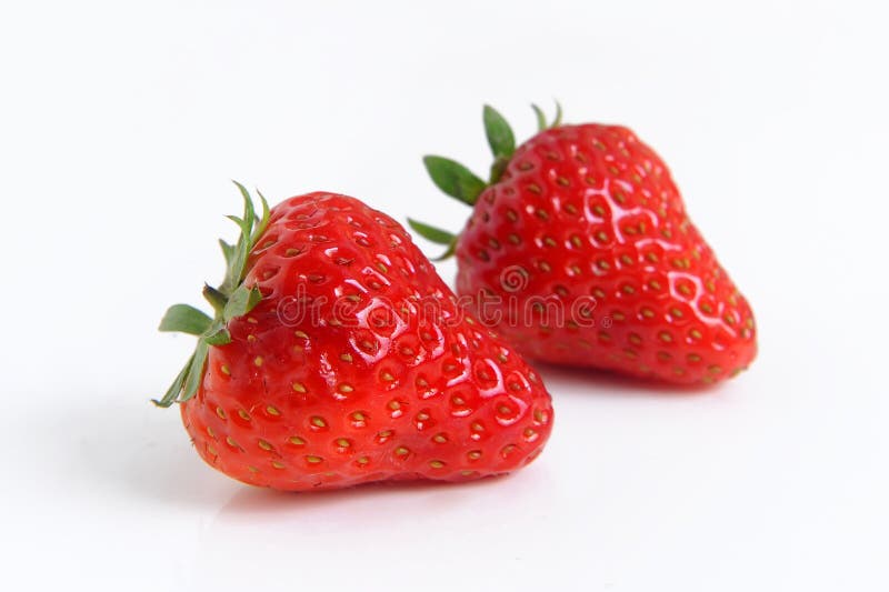 Fresh Strawberries with Pure White Background Stock Image - Image of ...