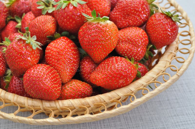 Fresh Strawberry in the Basket Stock Image - Image of dish, freshness ...