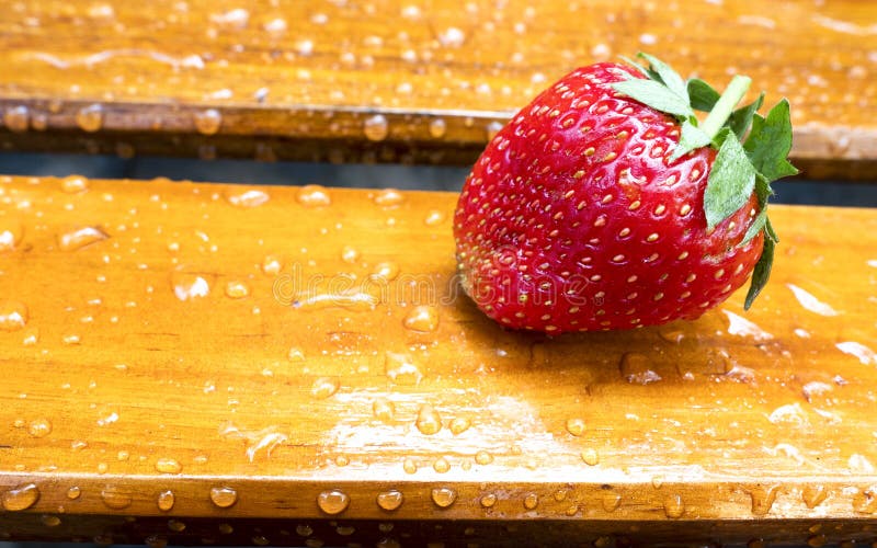 Fresh Strawberry on a Bench Stock Photo - Image of design, juicy: 122580366
