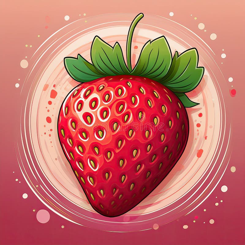 Fresh Strawberry Close-Up stock illustration. Illustration of drawing ...