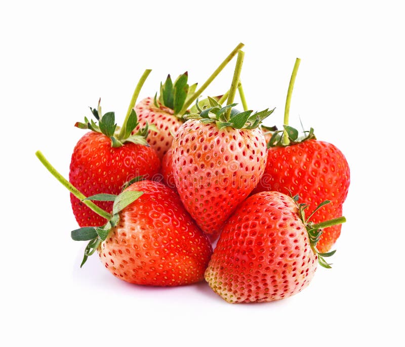 Fresh Strawberry Fruit on White Background Stock Photo - Image of fruit ...