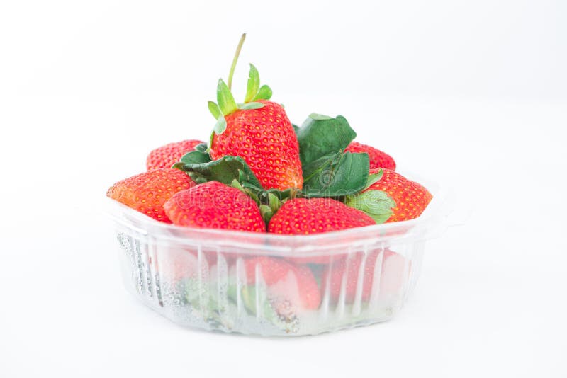 Strawberry in plastic box stock image. Image of beautiful - 51682613