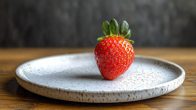 Fresh Strawberry on Plate, Rustic Background Stock Image - Image of ...