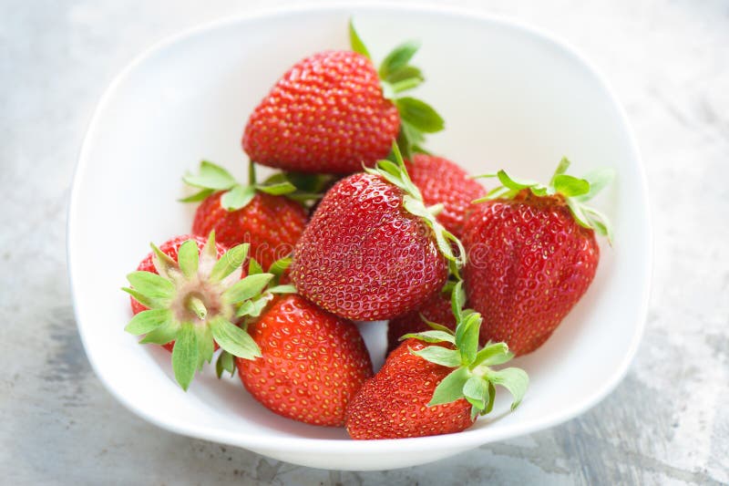 Fresh Strawberry in White Plate. Stock Image - Image of nature, basket ...
