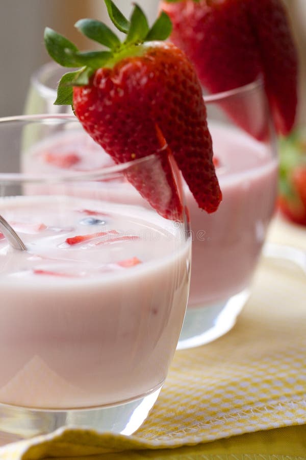 Strawberry yogurt stock photo. Image of chopping, delicious - 4214942