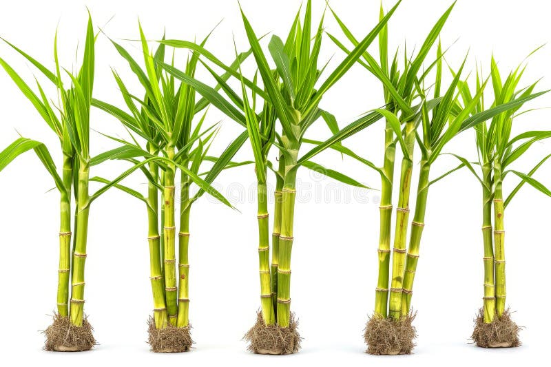 Fresh Sugar Cane Stalk on White Backdrop. Stock Illustration ...