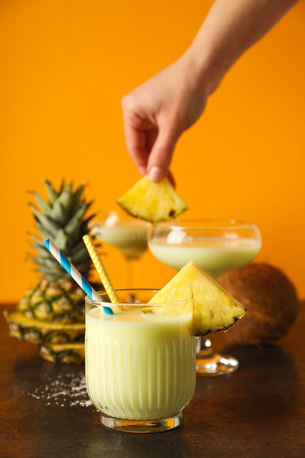 Fresh Summer Cocktail - Pina Colada, Fresh Summer Drink Concept Stock ...
