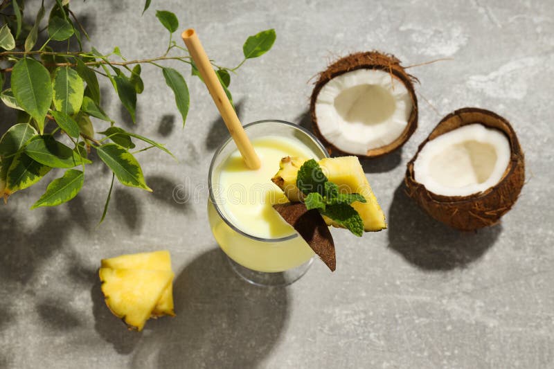 Fresh Summer Cocktail - Pina Colada, Fresh Summer Drink Concept Stock ...