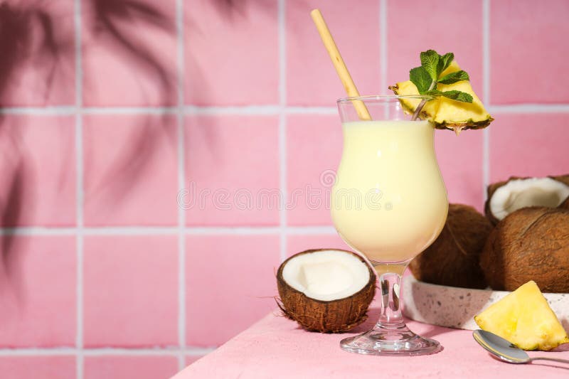 Fresh Summer Cocktail - Pina Colada, Fresh Summer Drink Concept Stock ...