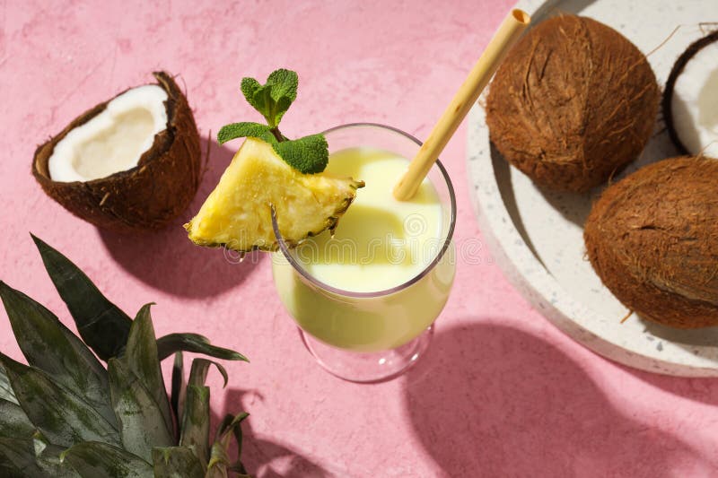 Fresh Summer Cocktail - Pina Colada, Fresh Summer Drink Concept Stock ...