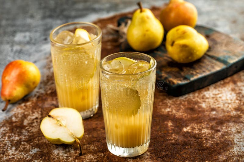 Fresh Summer Drink Ice Pear Fruits Stock Image - Image of cold, healthy ...