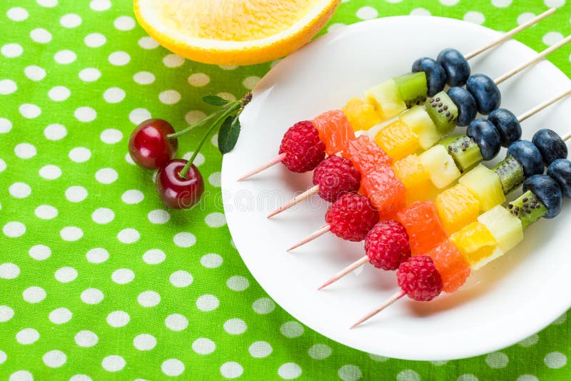Fresh Summer Fruits on Sticks Stock Photo - Image of food, homemade ...