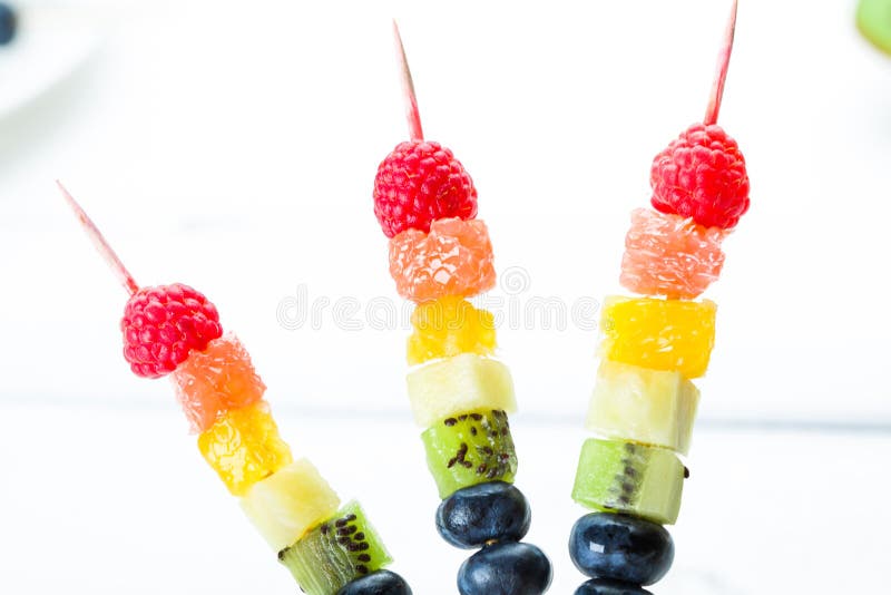 Fresh Summer Fruits on Sticks Stock Image - Image of raspberry ...