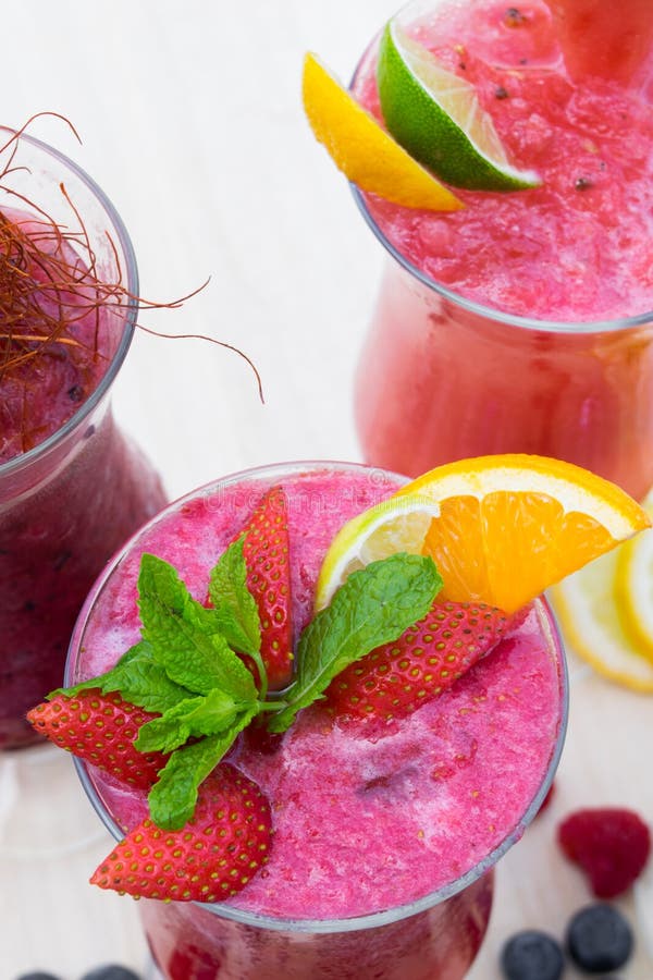 Fresh Summer Fruity Smoothies Stock Photo - Image of lemon, chill: 72829546