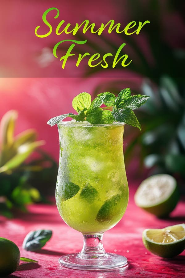 Fresh Summer Special Lemon Drink Template. Stock Illustration ...