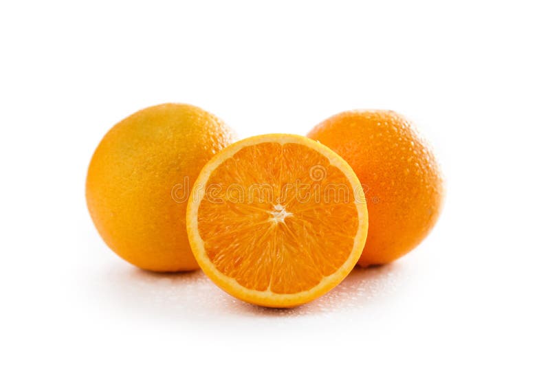 Close Up Of Fresh Sunkist Orange Isolated On White Background Stock ...