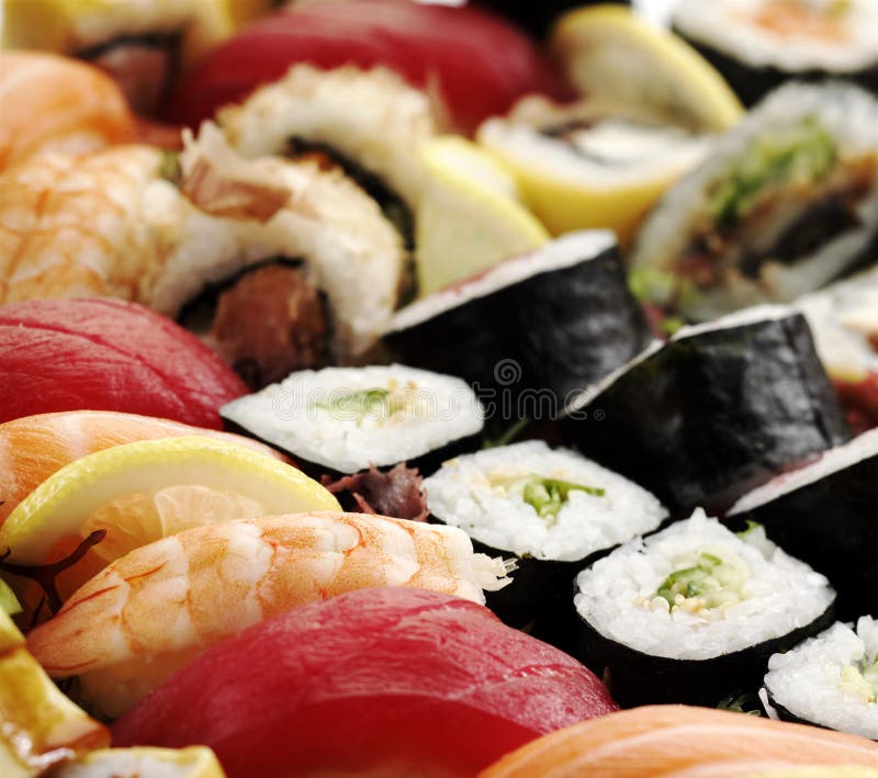 Fresh Sushi Dish stock photo. Image of oriental, lunch - 3446320