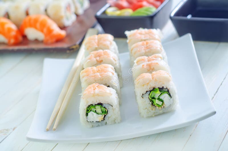 Fresh sushi stock photo. Image of delicacy, rice, japanese - 37799480