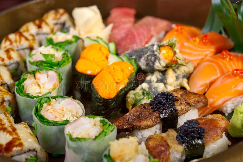 Fresh Sushi Choice Combination Assortment Selection Stock Photo - Image ...