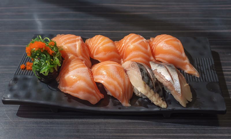 Fresh Sushi Set stock image. Image of eating, closeup - 54878939