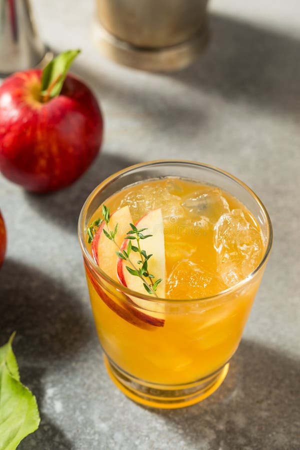 Fresh Sweet Apple Cider Cocktail Stock Photo - Image of background ...
