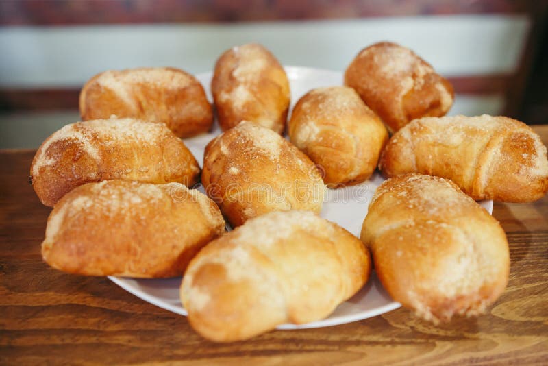 Fresh Sweet Buns with Jam. Studio Photo Stock Photo - Image of cake ...