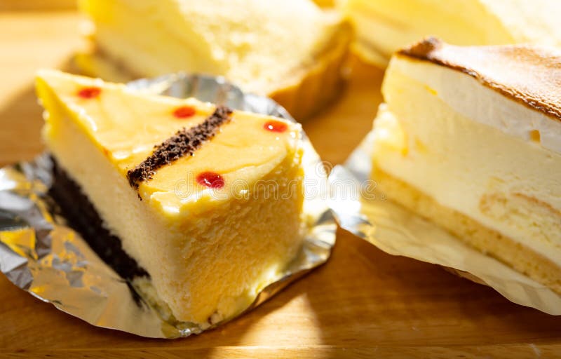 A Fresh Sweet Cakes at Horizontal Composition Stock Image - Image of ...