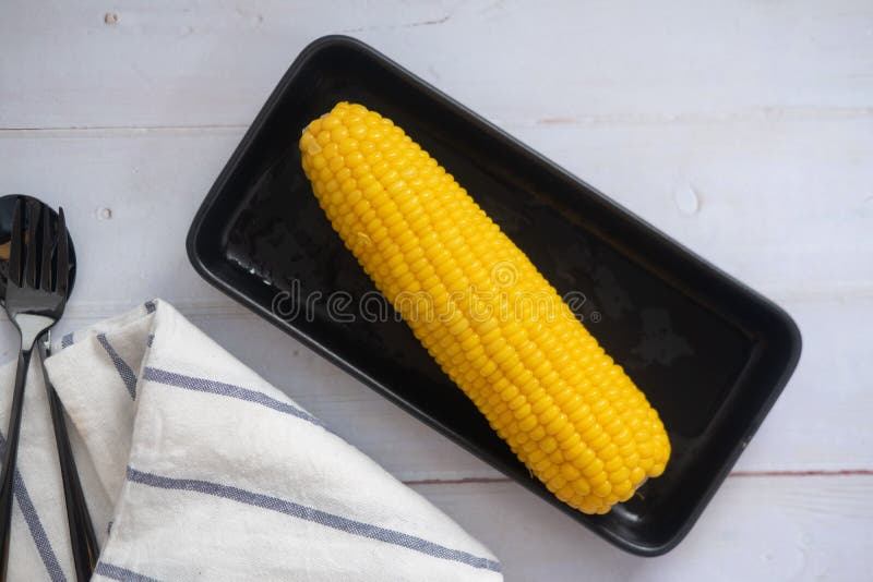 Fresh of Sweet Corn Boiled with Butter and Salt Stock Image - Image of ...