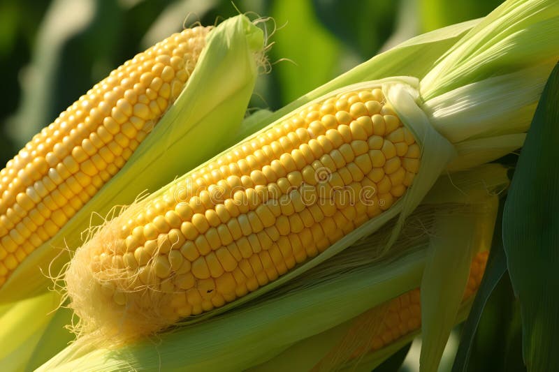Fresh Sweet Corn on a Solid Background - Ai Generated Stock ...
