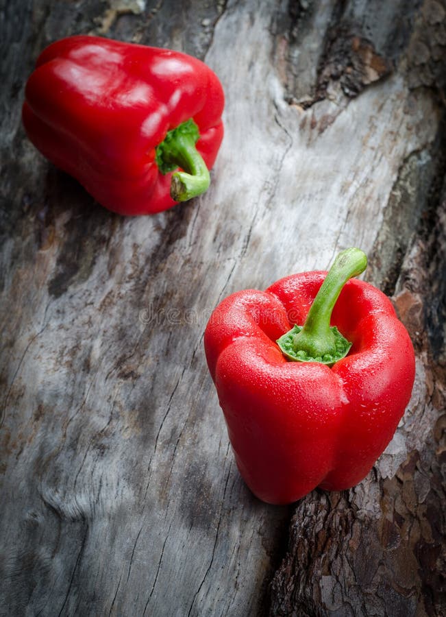 Closeup Fresh Red Sweet Pepper In A Greenhouse Stock Photo - Image of ...