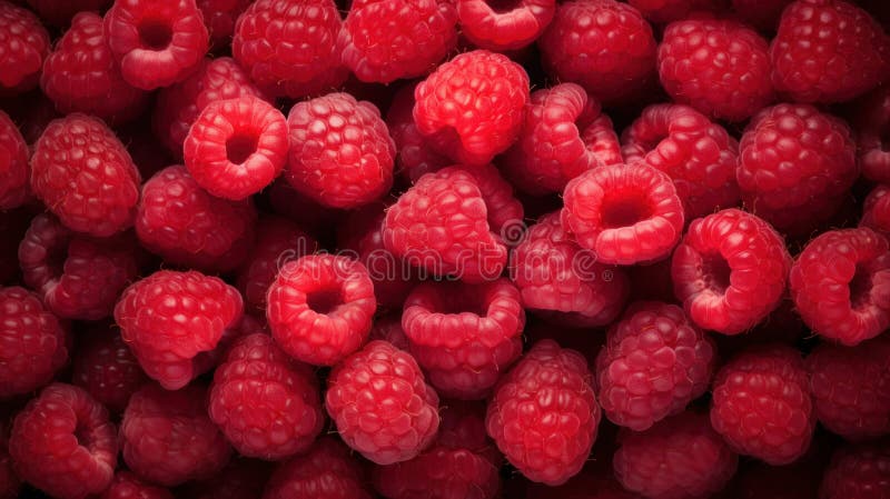 Fresh Sweet Red Raspberries Arranged Together Representing for ...