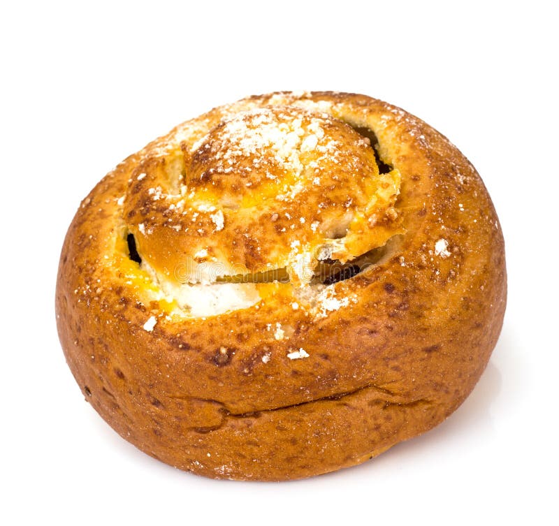 Fresh Sweet Wheat Roll Isolated on White Background Stock Image - Image ...